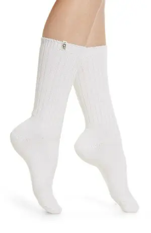 UGG Ribbed Crew Socks - Wht
