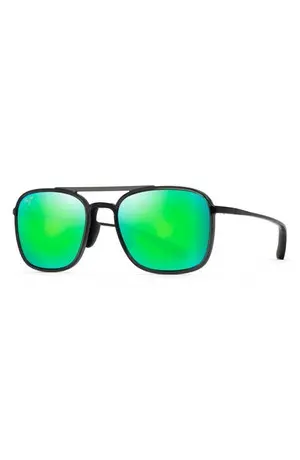 Maui Jim Keokea Aviator Sunglasses - Translucent Grey/mauigreen