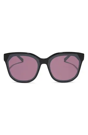 DIFF Gia Square Sunglasses Aubergine With Silver Flash