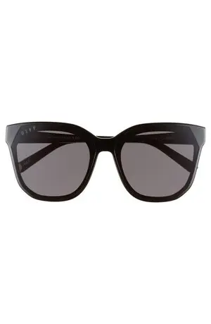 DIFF Gia Square Sunglasses Black/grey