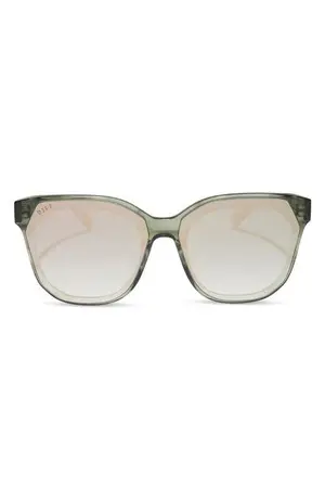 DIFF Gia Square Sunglasses - Cool Matcha Mirror