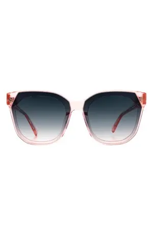 DIFF Gia Square Sunglasses - Crystal Rose/ Grey