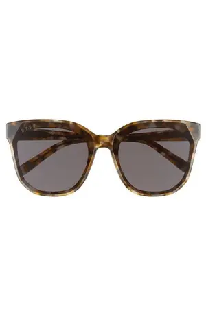 DIFF Gia Square Sunglasses Sea Turtle Tortoise/grey