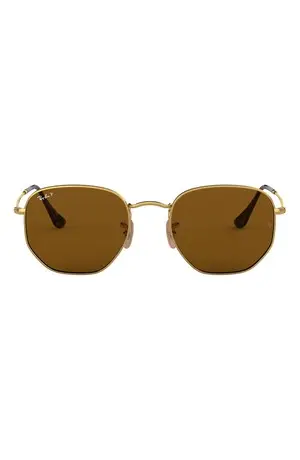 Ray-ban Geometric Sunglasses Gold/ Brown