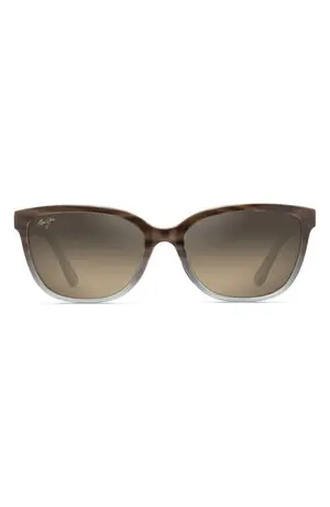Maui Jim Honi Cat Eye Sunglasses - Sandstone With Blue/bronze