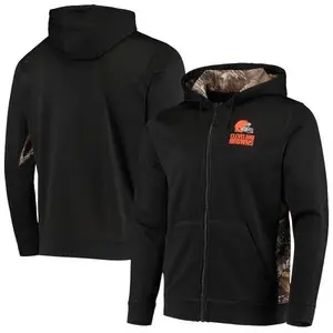 DUNBROOKE Realtree Camo Cleveland Browns Decoy Tech Fleece Full-zip Hoodie - Black