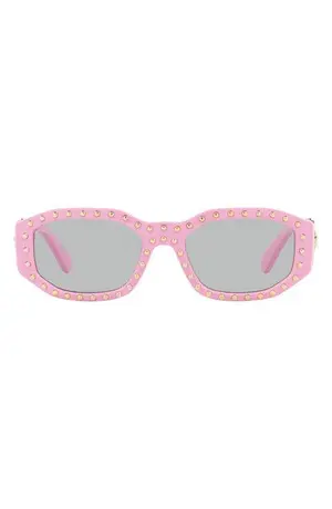 Versace Versace 53mm Round Sunglasses Pink