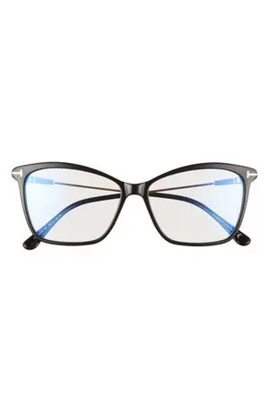 TOM FORD 56mm Cat Eye Blue Light Blocking Glasses One-color