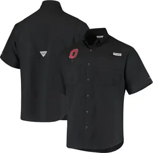 Columbia Ohio State Buckeyes Tamiami Omni-shade Button-down Shirt - Black
