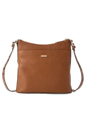 Brahmin Katie Croc Embossed Leather Crossbody Bag - Cinnamon
