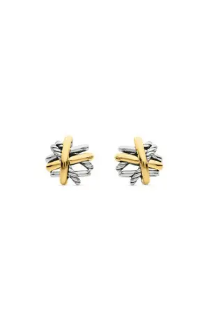 David Yurman Crossover Stud Earrings - Silver/gold