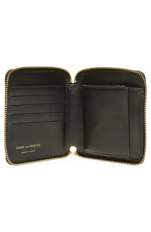 Comme Des Garçons Dot Print Leather Wallet - Black