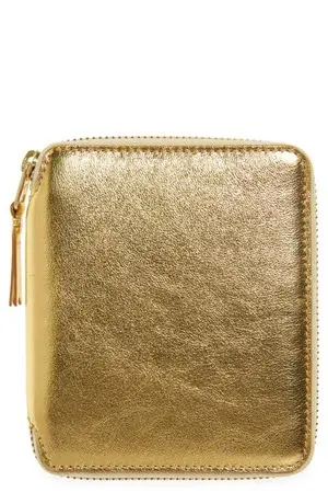 Comme Des Garçons Metallic Leather Wallet Gold