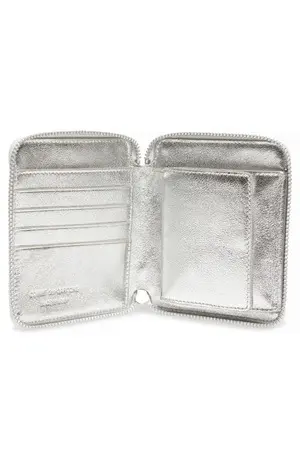 Comme Des Garçons Metallic Leather Wallet - Silver
