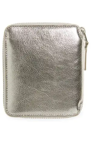 Comme Des Garçons Metallic Leather Wallet - Silver