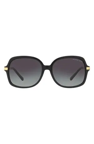 Michael Kors 57mm Square Sunglasses - Black/ Gold/ Black Gradient