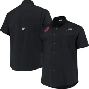Columbia Ohio State Buckeyes Big & Tall Tamiami Omni-shade Button-down Shirt - Black