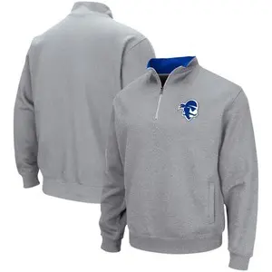 COLOSSEUM Heathered Gray Seton Hall Pirates Tortugas Team Logo Quarter-zip Jacket - Heather Gray