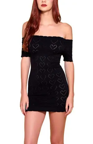HAUTY Off-the-shoulder Chemise - Black