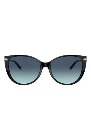 Tiffany & Co. Tiffany & Co. 57mm Cat Eye Sunglasses Black/ Azure Gradient Blue