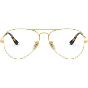 Ray-ban 58mm Aviator Optical Glasses - Gold