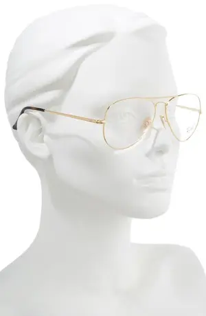 Ray-ban 58mm Aviator Optical Glasses - Gold