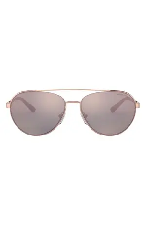 Michael Kors 59mm Aviator Sunglasses Gold Rose