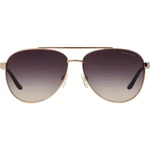 Michael Kors 59mm Aviator Sunglasses - Rose Gold/violet Gradient