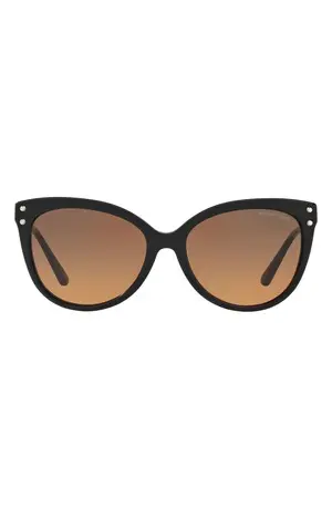 Michael Kors 55mm Gradient Cat Eye Sunglasses Black/ Brown Gradient
