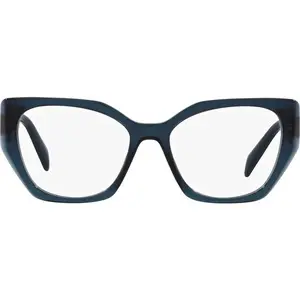 Prada Prada 52mm Cat Eye Optical Glasses Blue Crystal/demo Lens