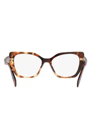Prada 52mm Cat Eye Optical Glasses - Brown Tort