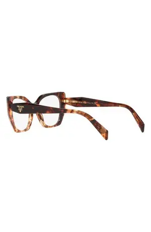 Prada 52mm Cat Eye Optical Glasses - Brown Tort