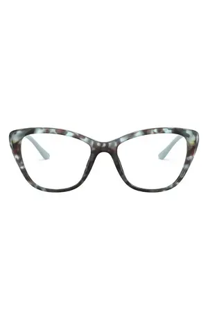 Prada 52mm Cat Eye Optical Glasses - Spotted Blue/demo Lens