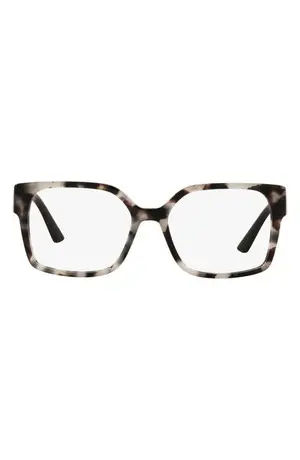 Prada Prada 52mm Cat Eye Optical Glasses Talc Tortoise/demo Lens