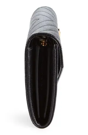 Saint Laurent Monogramme Logo Leather Flap Wallet - Nero