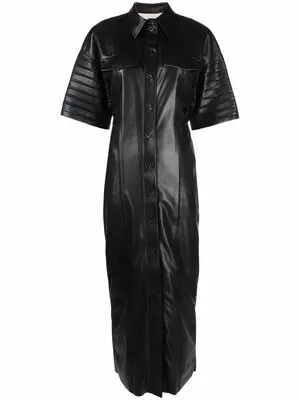 Nanushka Faux-leather Shirt Dress - Black