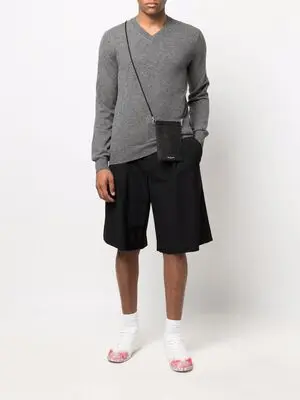 Comme Des Garçons V-neck Fine-knit Jumper - Grey