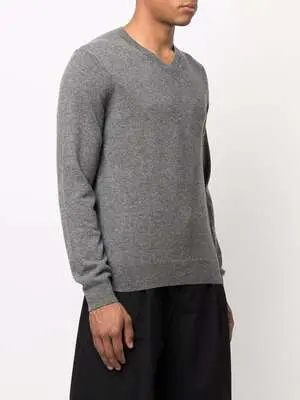 Comme Des Garçons V-neck Fine-knit Jumper - Grey