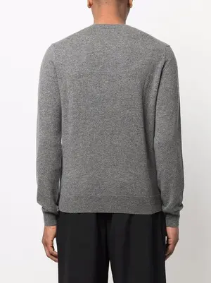 Comme Des Garçons V-neck Fine-knit Jumper - Grey