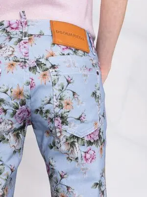 Dsquared2 Floral Print Skinny Trousers