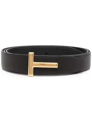 TOM FORD Logo-buckle Leather Belt - Black