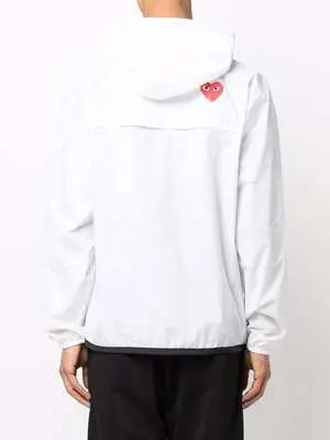 Play Comme Des Garcon X K-way Zipped Hooded Jacket - White