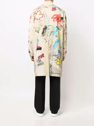Dsquared2 Graphic-print Single-breasted Coat