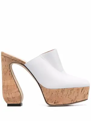 SERGIO ROSSI Cork Platform Mules