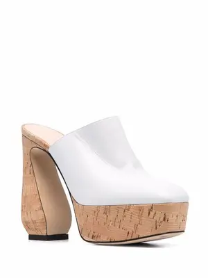 SERGIO ROSSI Cork Platform Mules