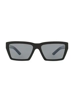 Prada 59mm Rectangular Sunglasses Black