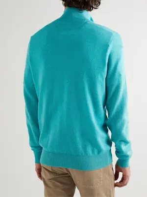 Loro Piana Roadster Striped Cashmere Half-zip Sweater - Blue