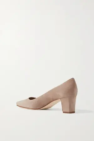 Manolo Blahnik Okkatopla 50 Suede Pumps - Neutrals