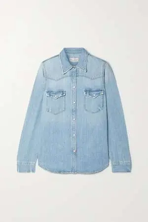 NILI LOTAN Travis Denim Shirt Light Denim