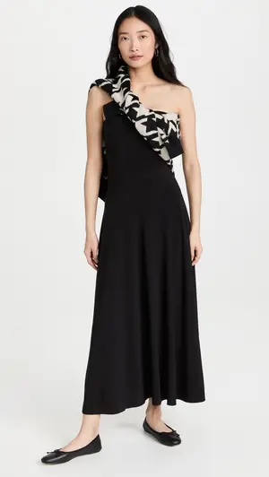 Norma Kamali Strapless Flared Midi Dress